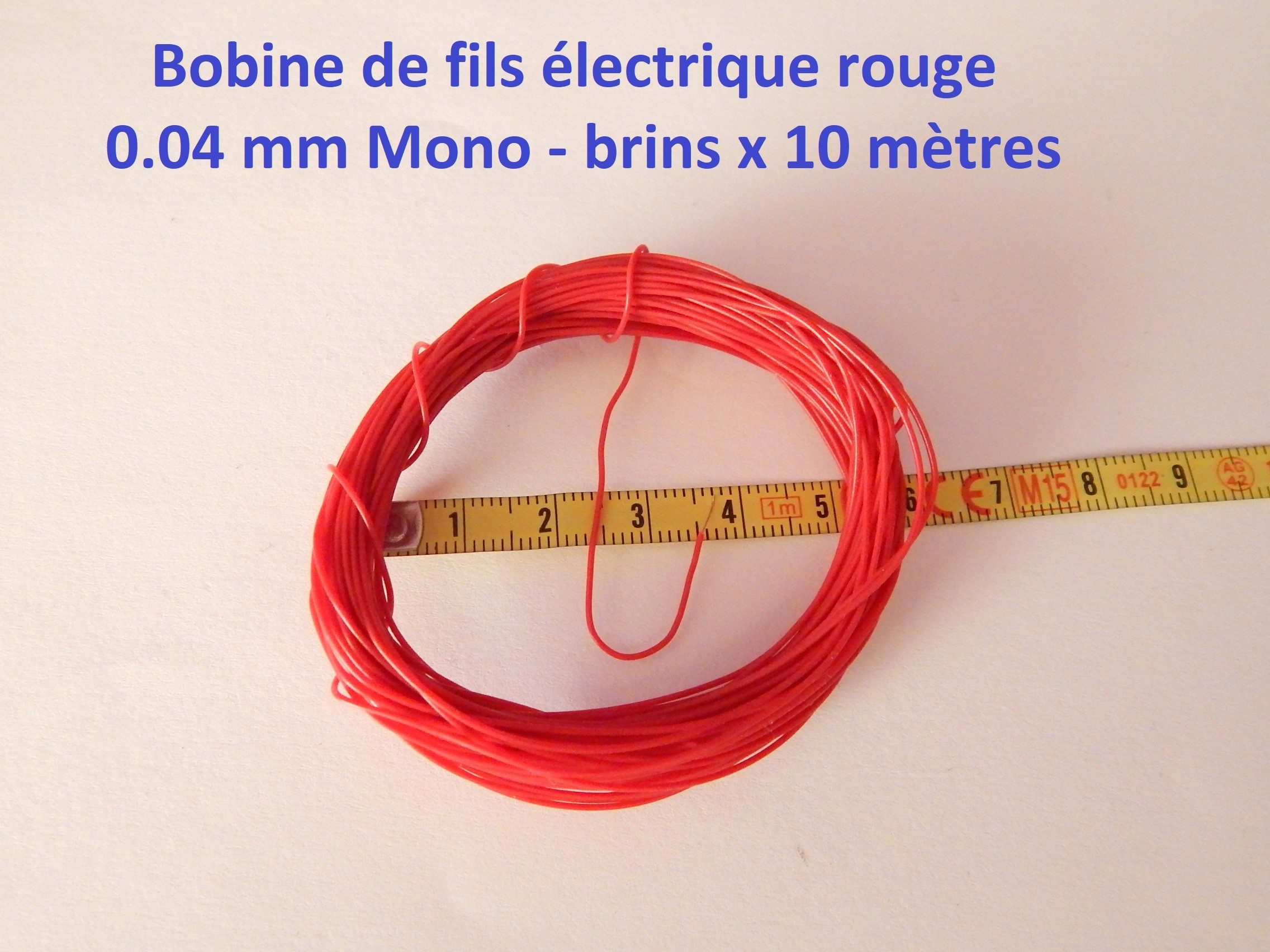 CC1011 - 10 METRE DE FILS ROUGE NMRA MONO-BRIN RESEAU JOUEF - N - H...