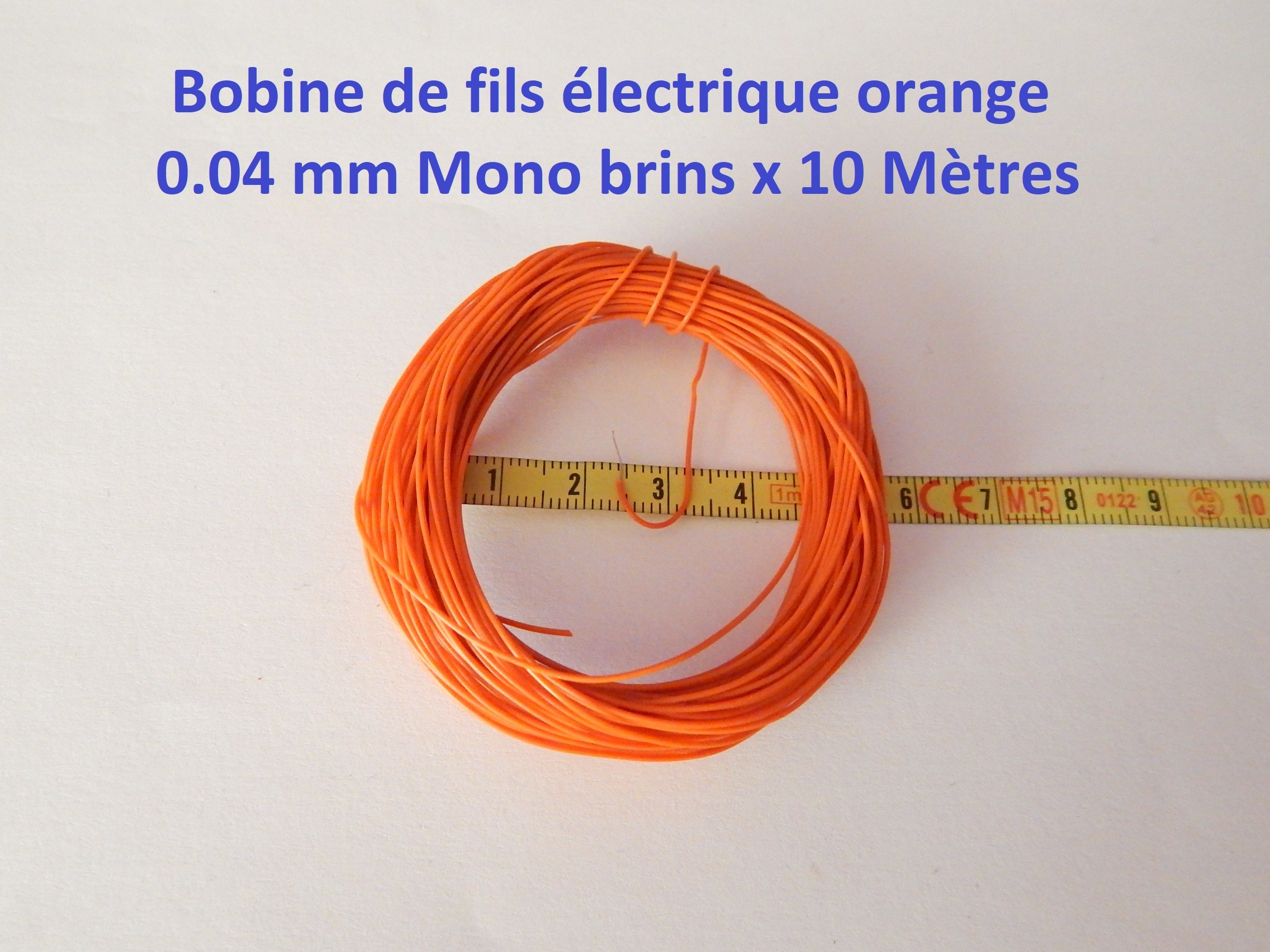 CC1012 - 10 METRE DE FILS ORANGE NMRA MONO BRIN RESEAU JOUEF - Z