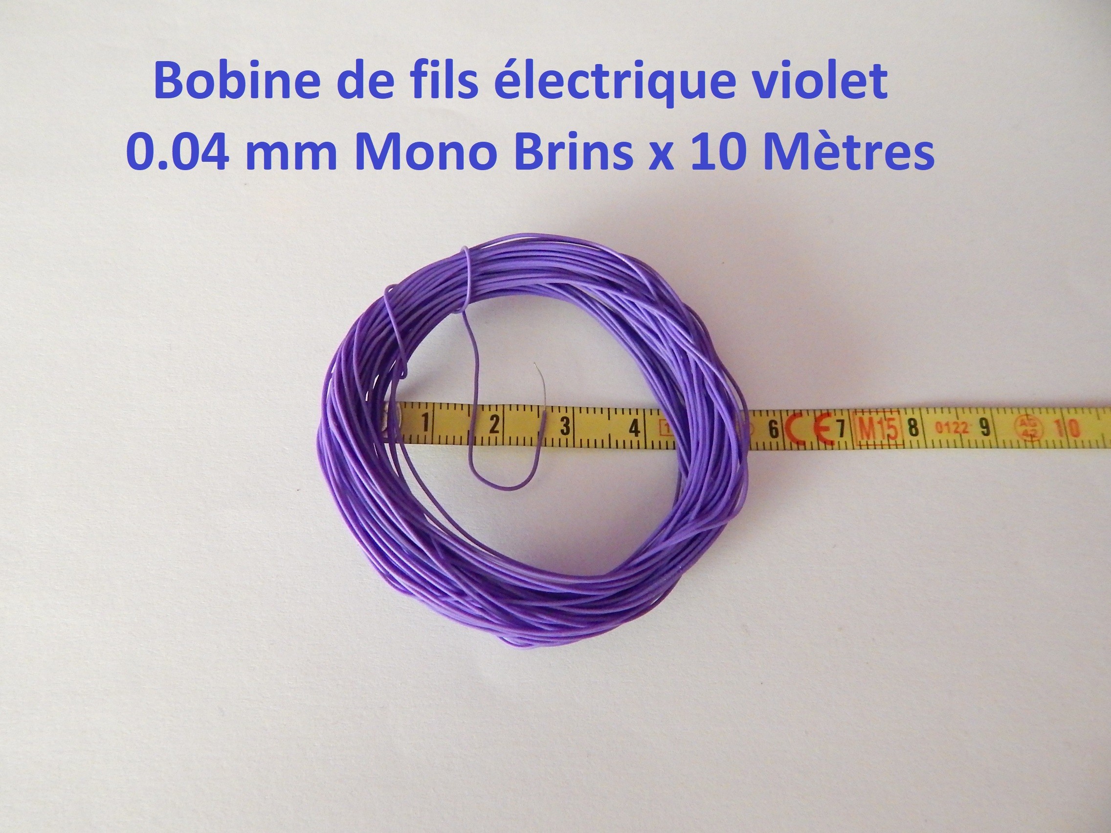 CC1020 - 10 METRES DE FILS VIOLET NMRA MONO BRIN RESEAU JOUEF - Z