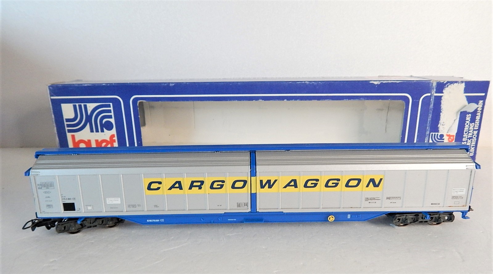 JOUEF WAGON COUVERT LONG A BOGIE CARGO WAGON HO EN BOITE REF 6734 N...