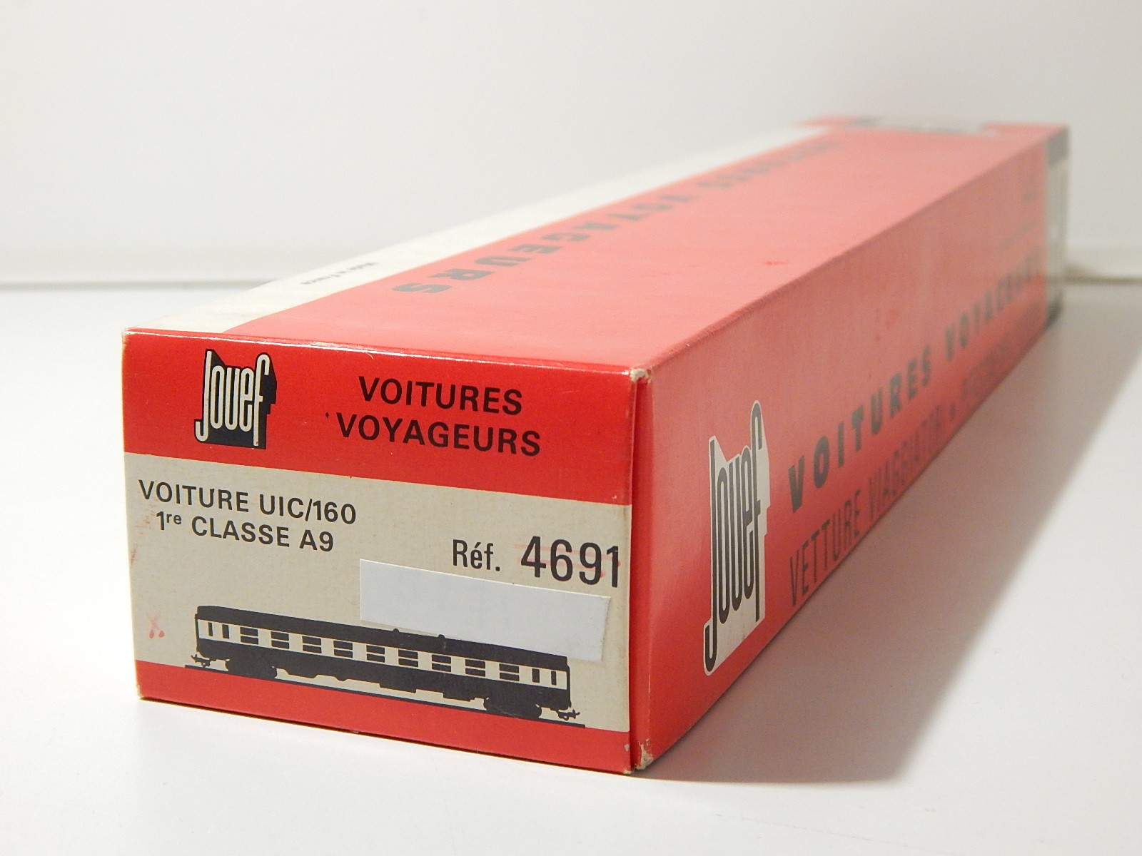 JOUEF VOITURE UIC VERTE TOIT GRIS A9 1CL - HO EN BOITE ROUGE 4691